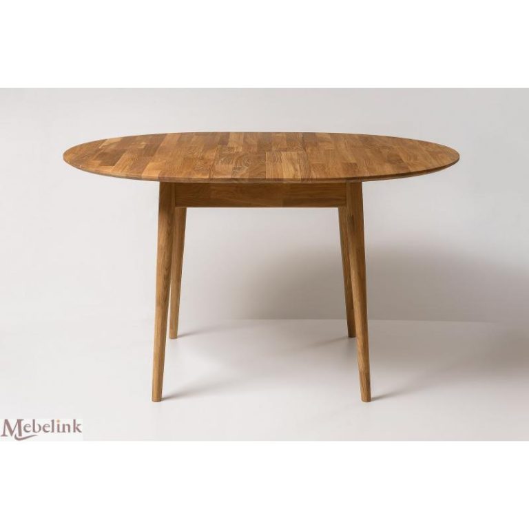 STÓŁ DĘBOWY ROZKŁADANY "SCANDI round" 93 cm średnicy +30 cm