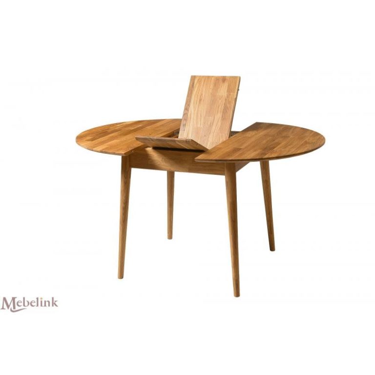 STÓŁ DĘBOWY ROZKŁADANY "SCANDI round" 93 cm średnicy +30 cm